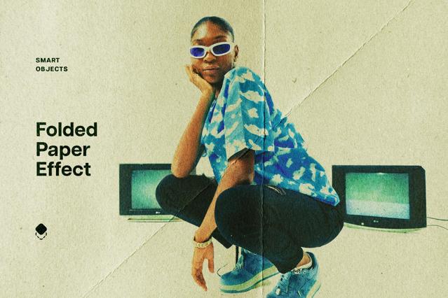 Folded Retro Paper Photo Effect
