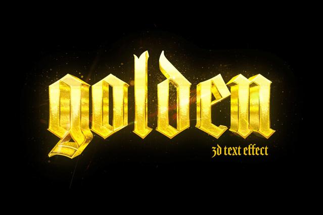 Gold 3D Text & Logo Effect