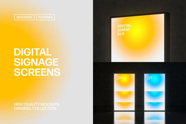Digital Signage Screens Mockups