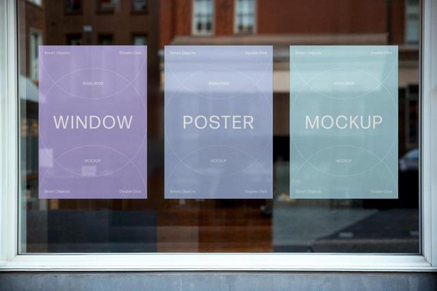 A4 Window Posters Mockup