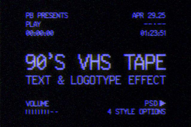 VHS Tape Text & Logo Effect