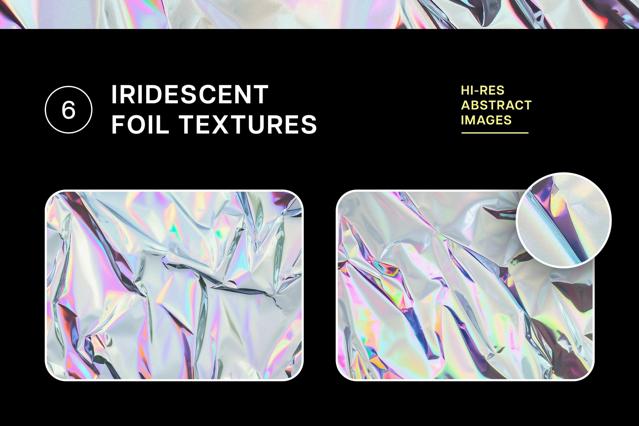 Crumpled Iridescent Holographic Foil Textures