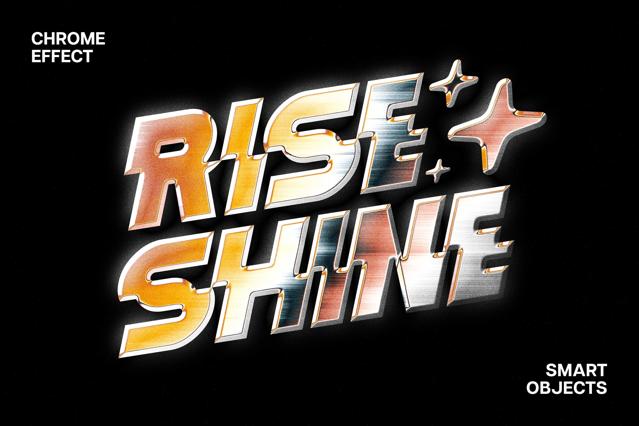 Download Retro Chrome Logo Effect