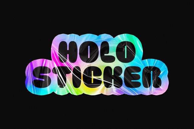Iridescent Holo Sticker Mockup