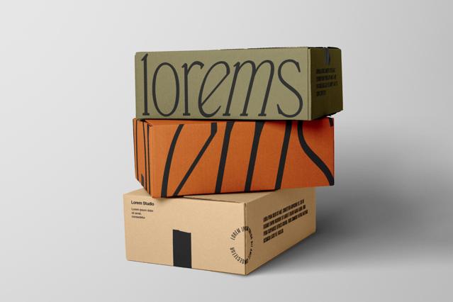 Minimalist Shipping Boxes Mockup