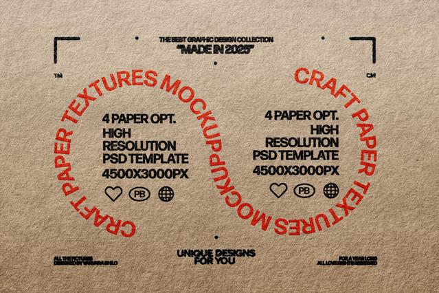 Craft Paper Textures Mockup