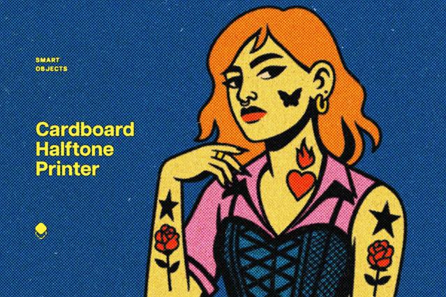 Cardboard Halftone Printer Effect