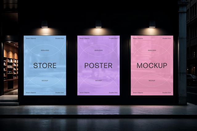 Download Storefront Posters Mockup