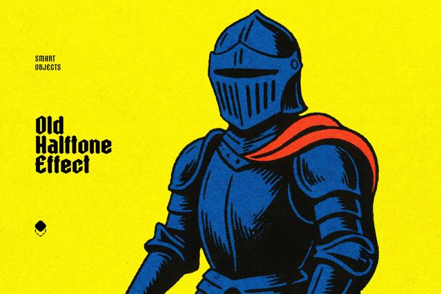 Old Halftone Design Effect