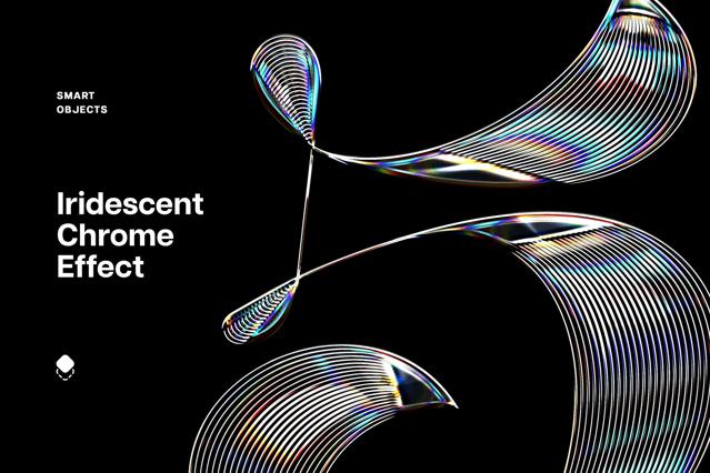Iridescent Chrome Logo Effect