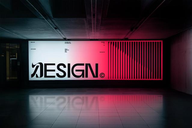 Underground Light Billboard Mockup