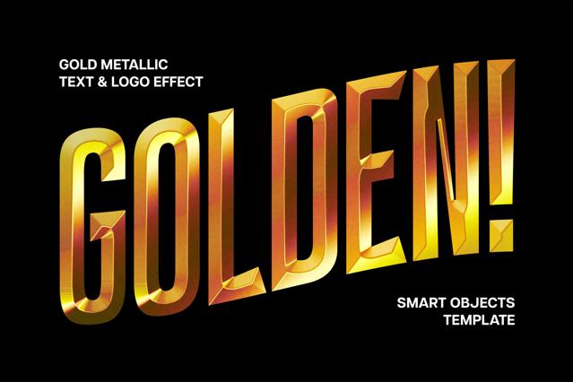 Gold Metallic Text & Logo Effect