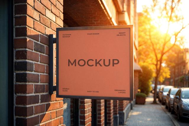 Download Square Street Sign Mockup