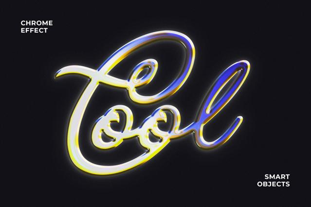 Retro Chrome Text & Logo Effect