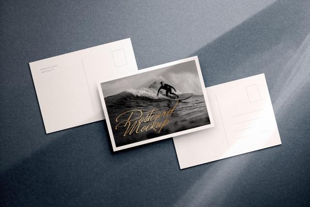 Realistic Postcards Mockup
