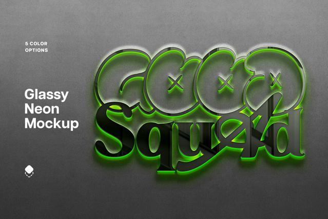 Glass Neon Sign Mockup Scenes