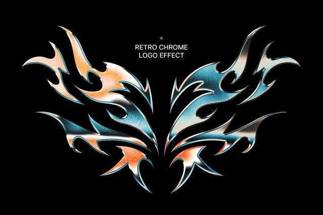 Download Retro Chrome Logo Effect