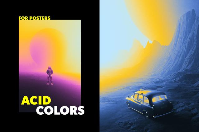 Acid Gradient Maps Poster Effect