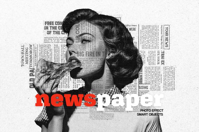 Newspaper Collage Effect
