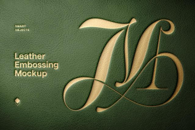 Leather Gold Embossing Mockup