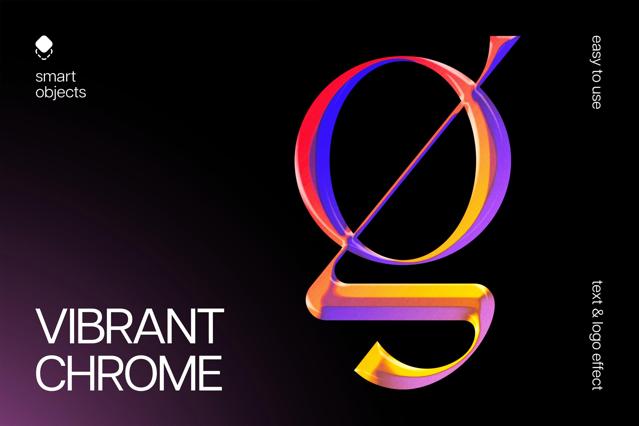 Vibrant Chrome Text & Logo Effect