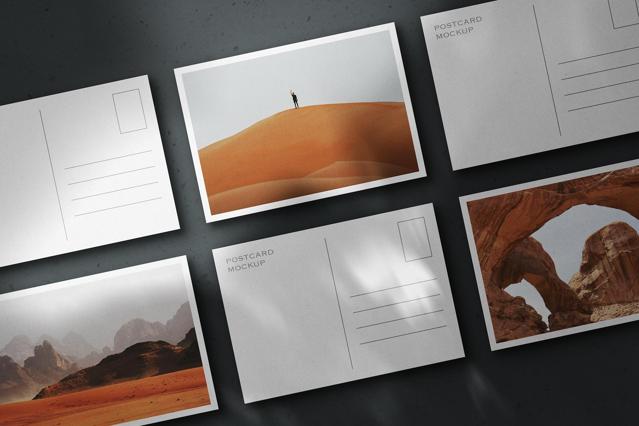 Download Tiled A6 Postcards Mockup