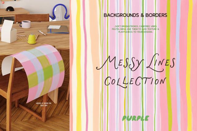 Messy Lines: Backgrounds & Borders