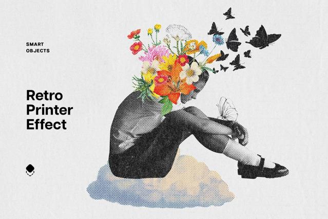 Retro Printer Design Effect