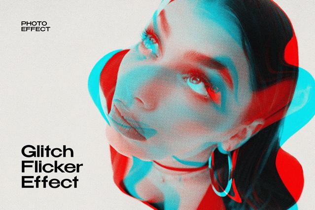 TV Glitch Flicker Photo Effect