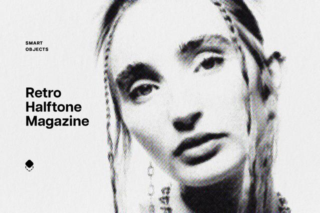 Retro Halftone Magazine Photo Effect