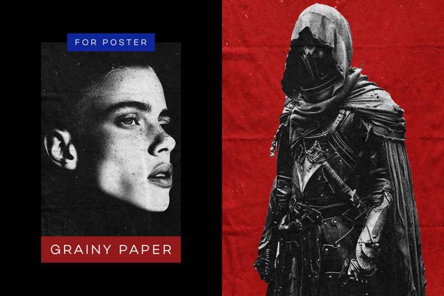 Grainy Crumpled Paper Poster Effect