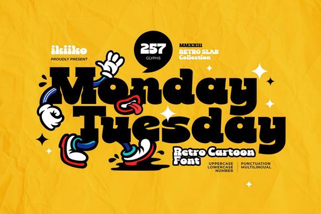 Monday Tuesday - Retro Cartoon Font