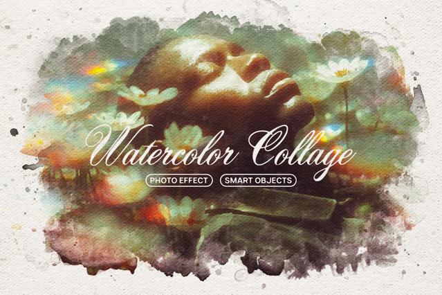 Watercolor Collage Photo Effect